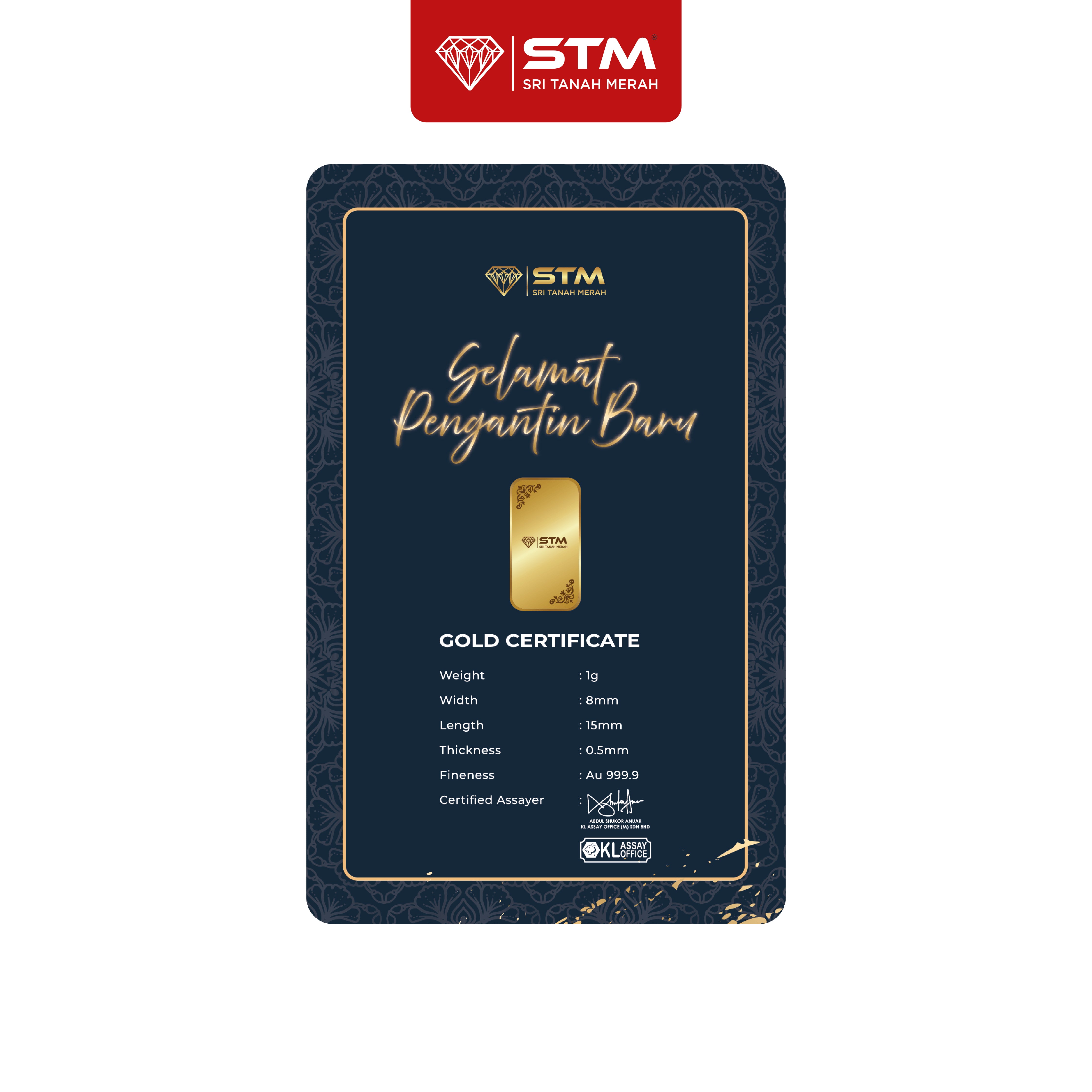 NIKAH Edition: Gold Bar Card 1g – Kedai Emas Sri Tanah Merah