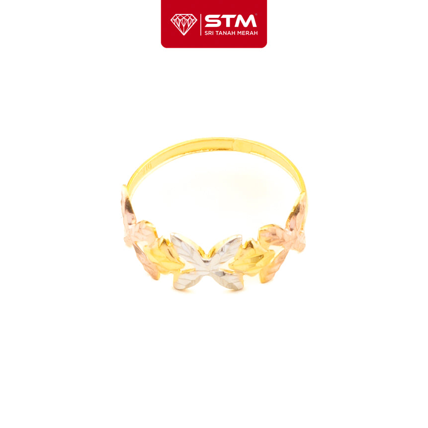 STM Cincin Colek Bunga 3 Colour | Emas 916/22k – Kedai Emas Sri Tanah Merah