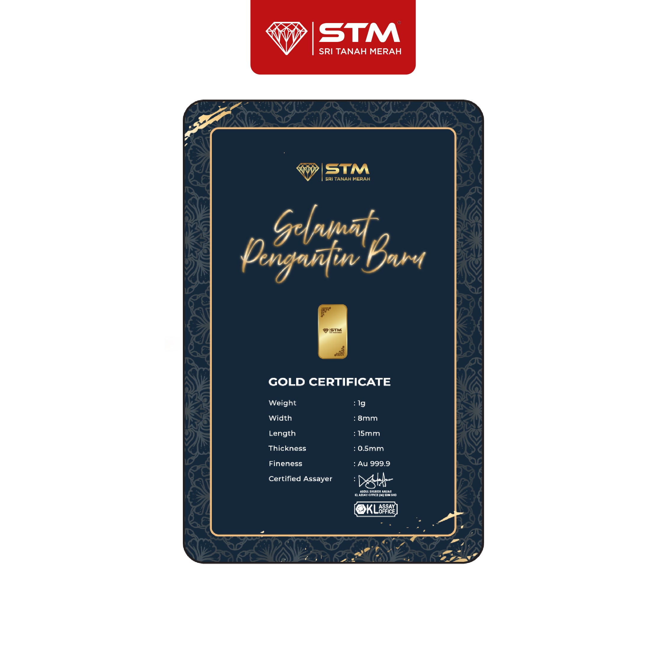 NIKAH Edition: Gold Bar Card 1g – Kedai Emas Sri Tanah Merah
