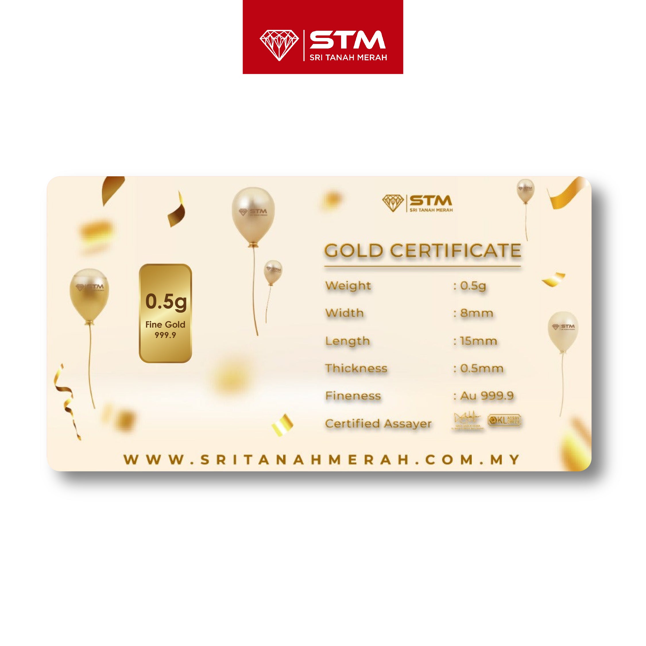 HAPPY BIRTHDAY Edition: Gold Bar Card 0.5g – Kedai Emas Sri Tanah Merah