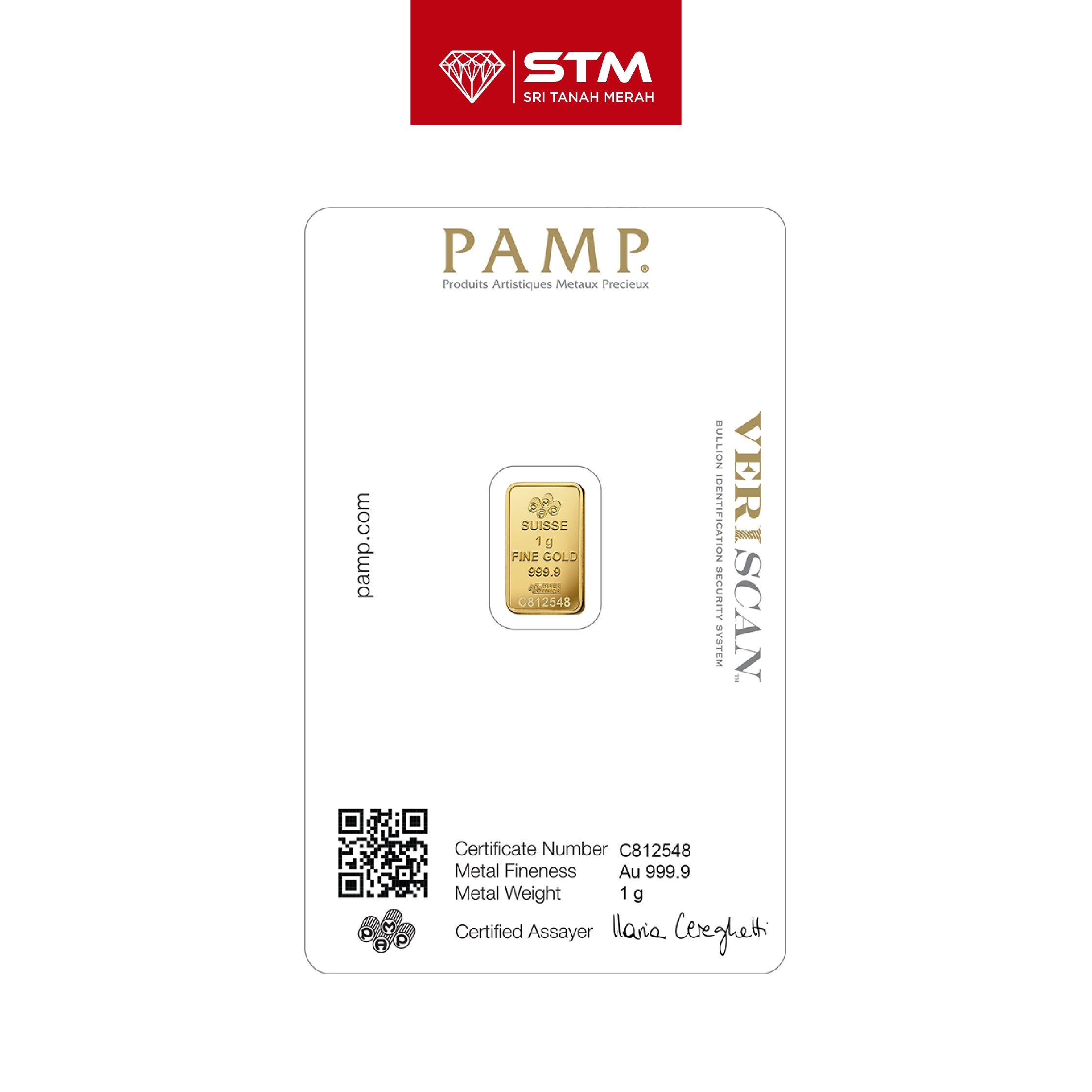 PAMP Suisse Gold Bar 1g 999.9 Pure Gold Lady Fortuna Edition – Kedai ...