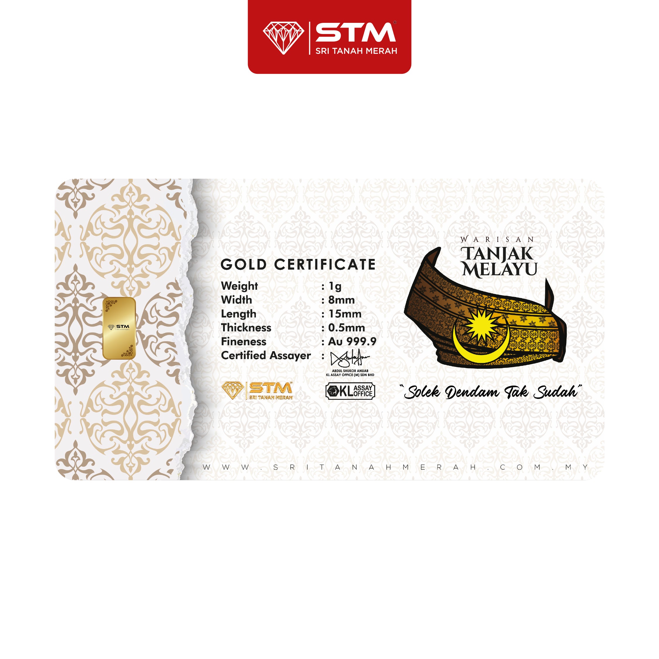 TANJAK Edition: Gold Bar Card 1g – Kedai Emas Sri Tanah Merah